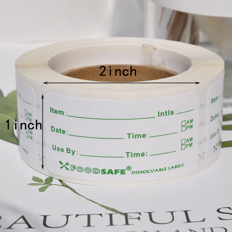 1 x 2'' Self-Adhesive sticker Removable Freezer Food Labels stickers ...