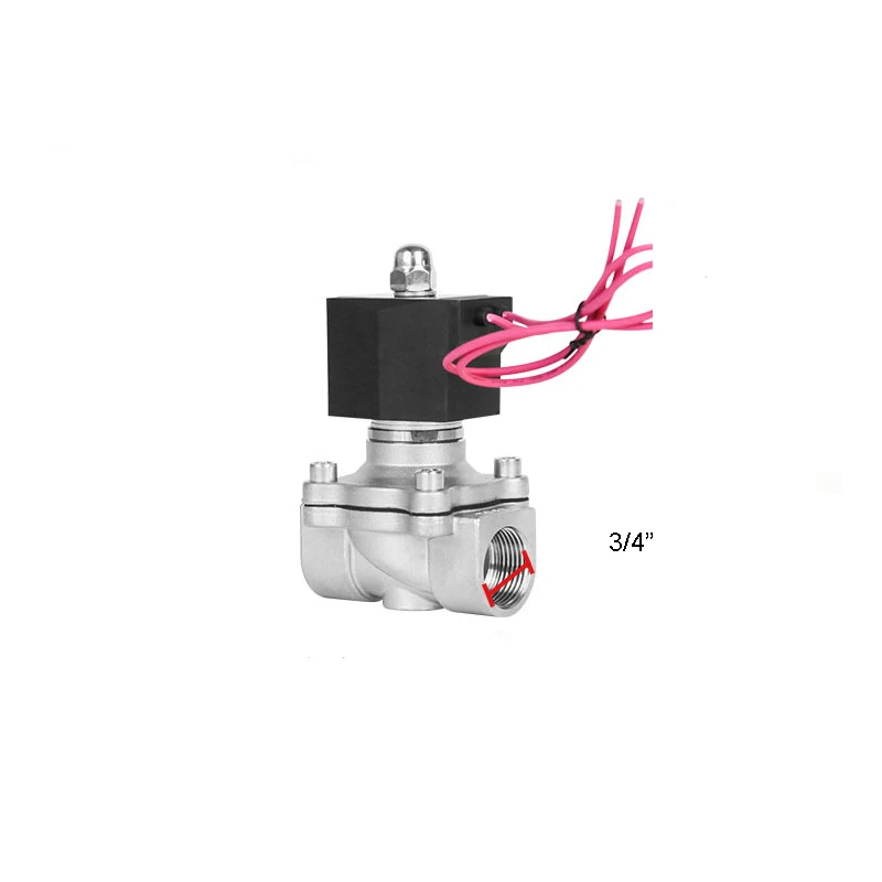 3/4" Stainless Steel 220v Water Solenoid Valve Normally Closed DN20 Fully Enclosed Coil ...