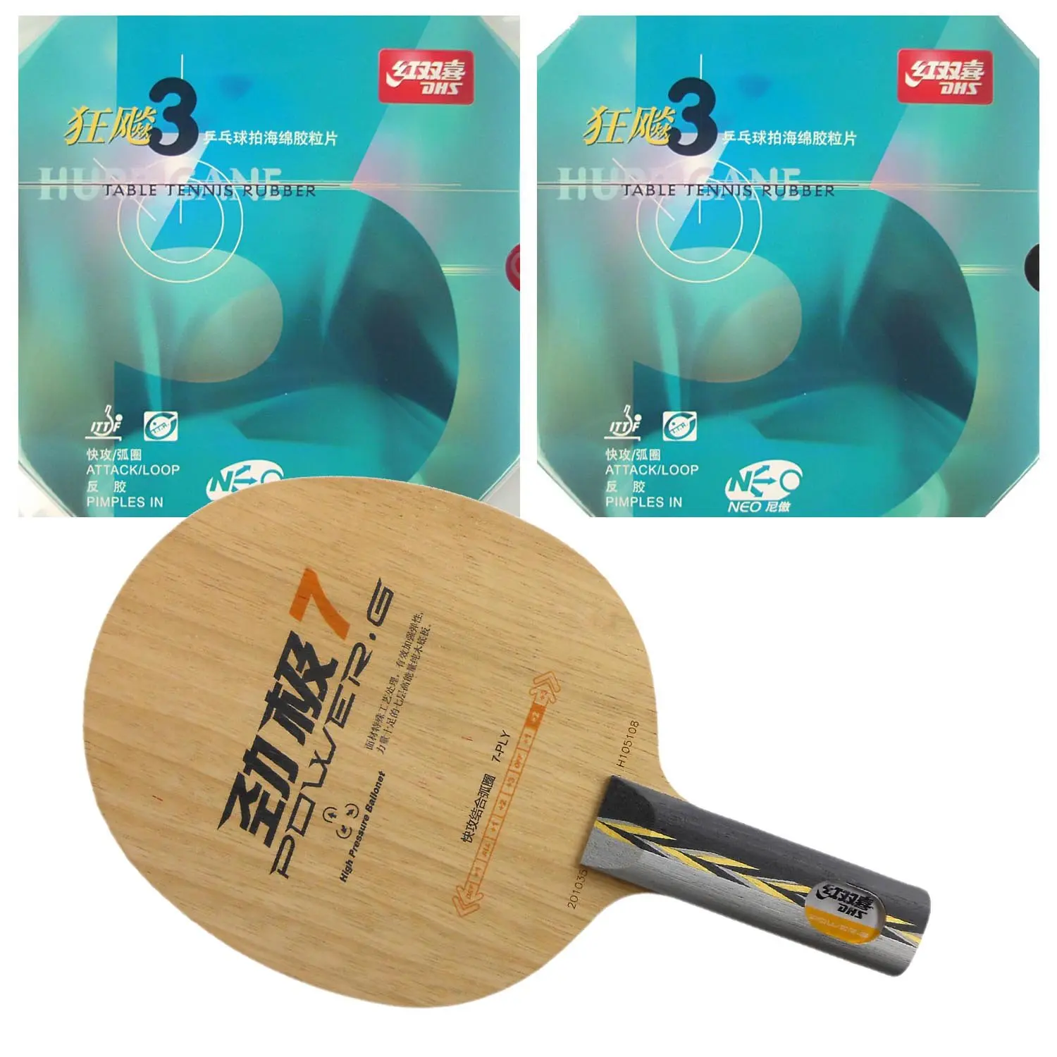 Pro-Combo-Racket-DHS-Power-G7-PG7-PG-7-Blade-with-2X-NEO-Hurricane-3 ...