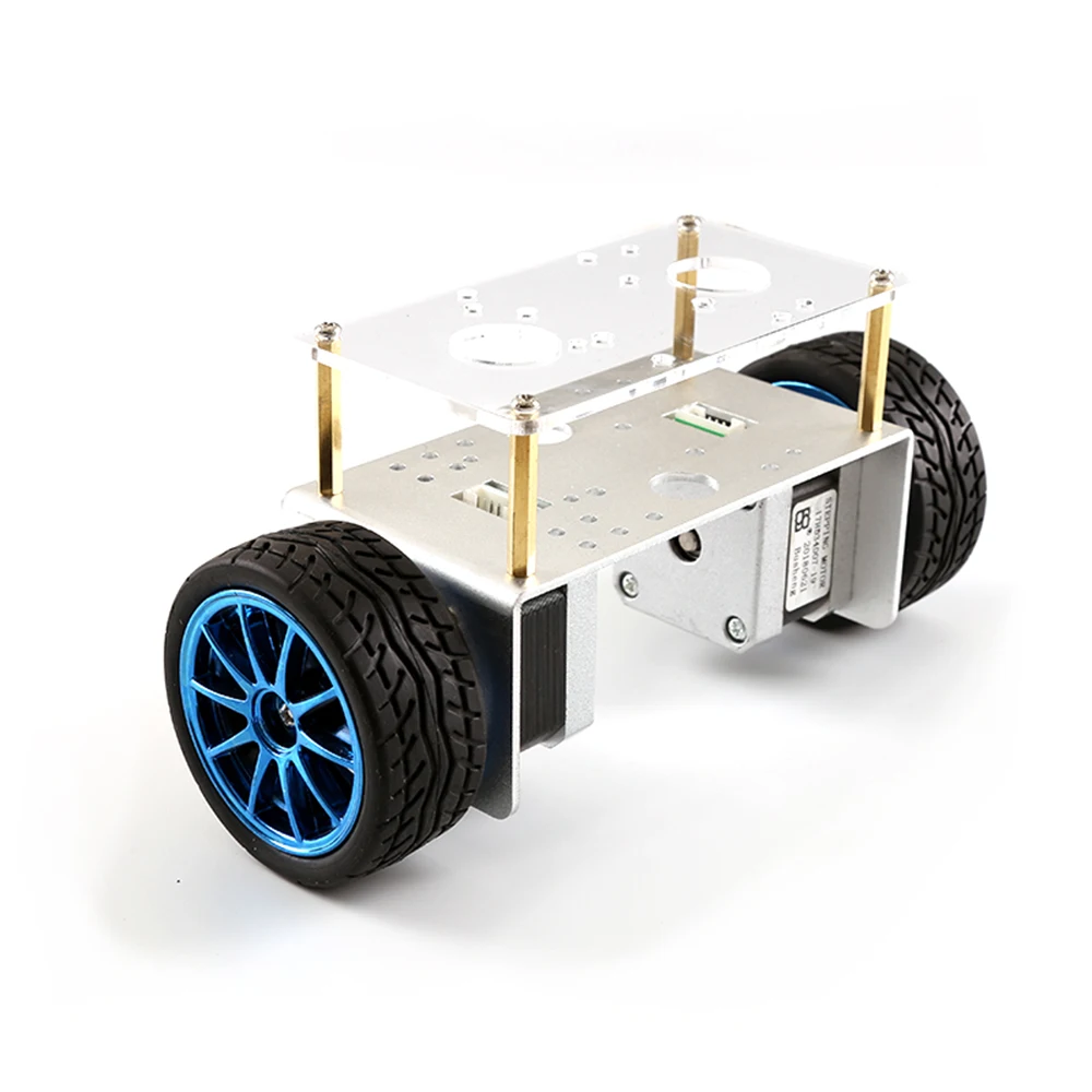2WD Metallic Balance Smart Car Chassis 2 Wheel Aluminum Alloy Robot Frame 65mm Wheel 42 Stepper ...