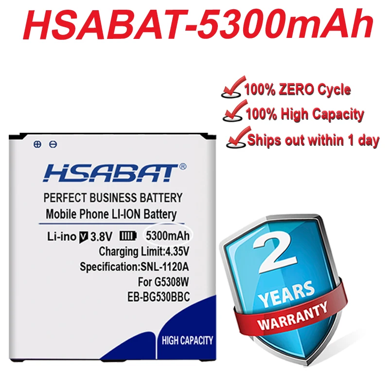 HSABAT 5300mAh Battery for EB BG530BBC Samsung Galaxy Grand Prime J3 ...