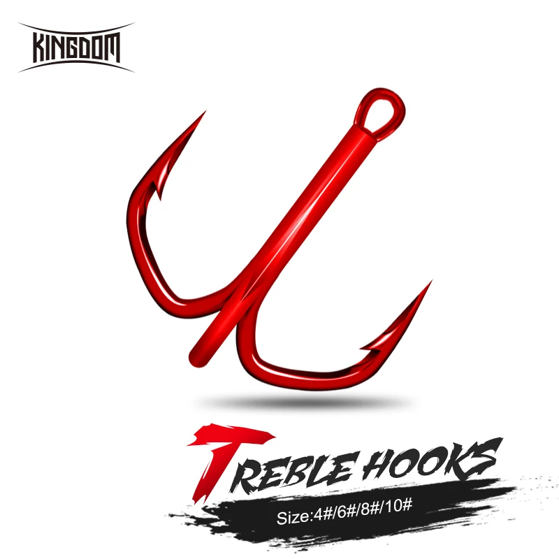 Kingdom-Crazy-Man-Fishing-Hooks-4-6-8-10-Carbon-Steel-Treble-Hooks ...