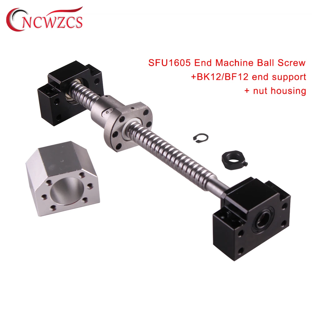 SFU1605 250-1500mm Custom any length Rolled Ball Screw C7 With End ...