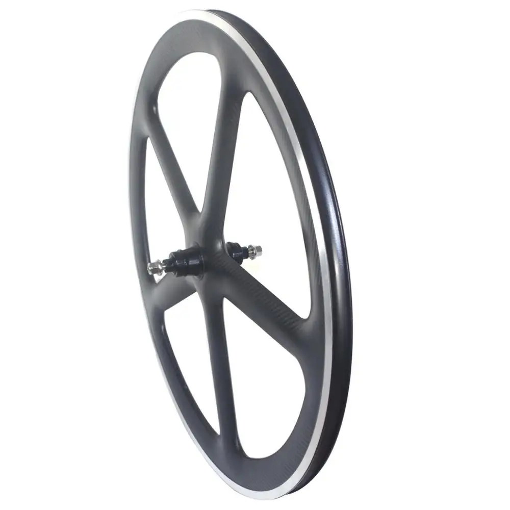 5 Spoke Fiexd Gear Track Bike Carbon Wheels Alloy Brake Surface ...