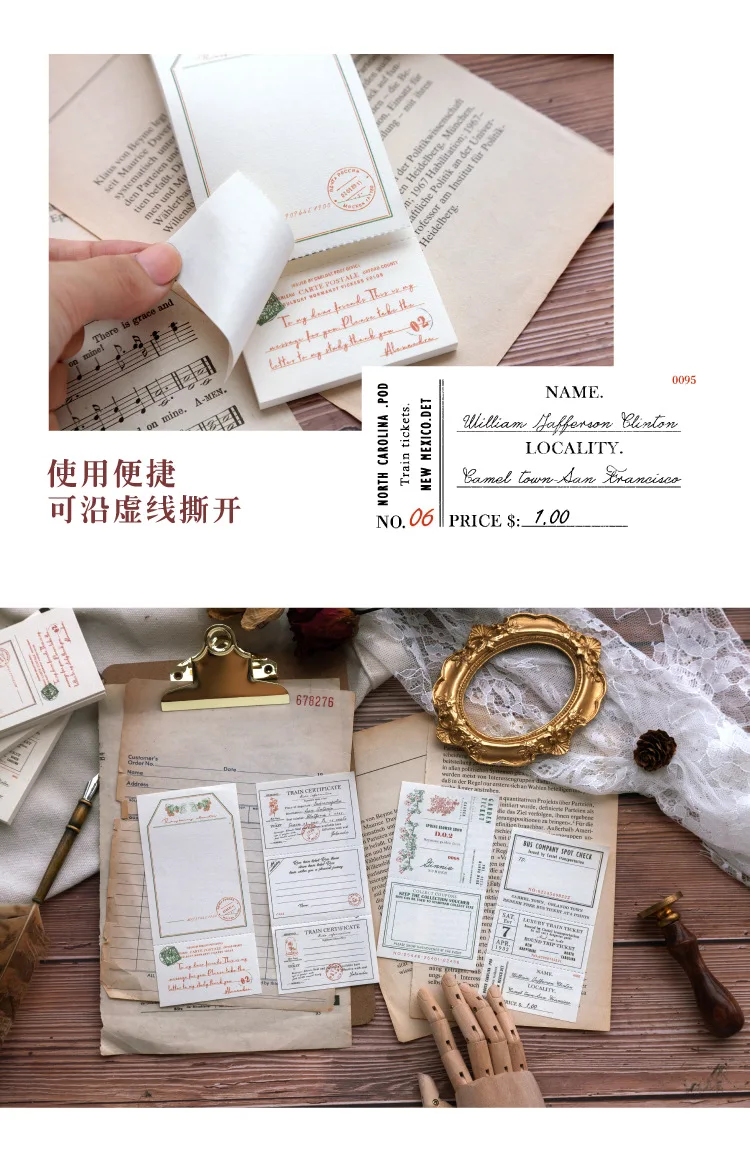 50sheets Memo Pads Material Paper Berwich Estate Retro Simple Junk ...