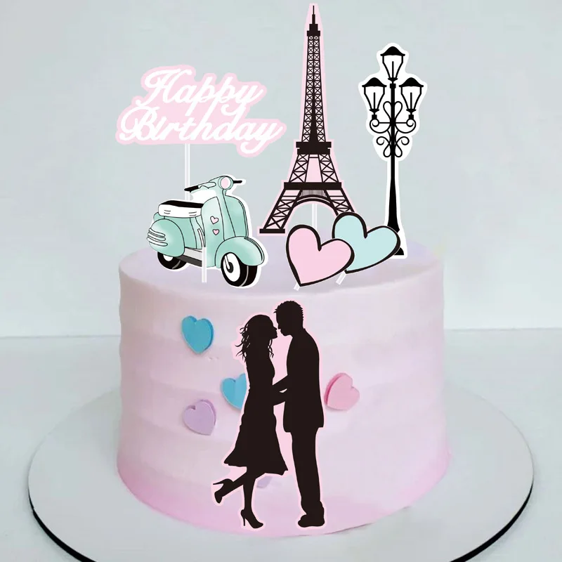 Paris Eiffel Tower Cake Toppers