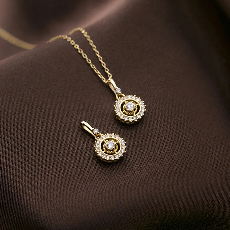 Collares elegantes de moda para mujer, colgantes redondos de círculo de ...