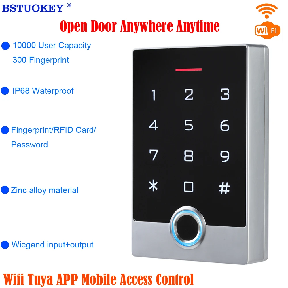 Smart Fingerprint Door Lock WIFI Tuya APP Touch Password Keypad ...