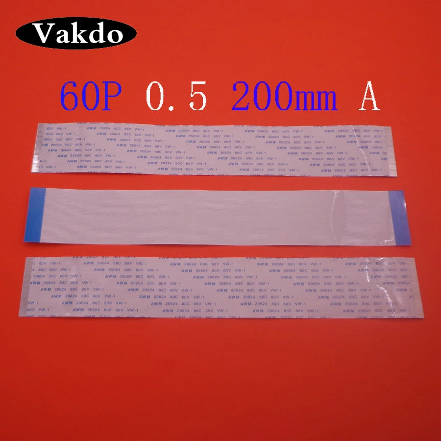 2pcs New FFC FPC 60pin flat flexible cable 0.5mm pitch 60 pin forward ...