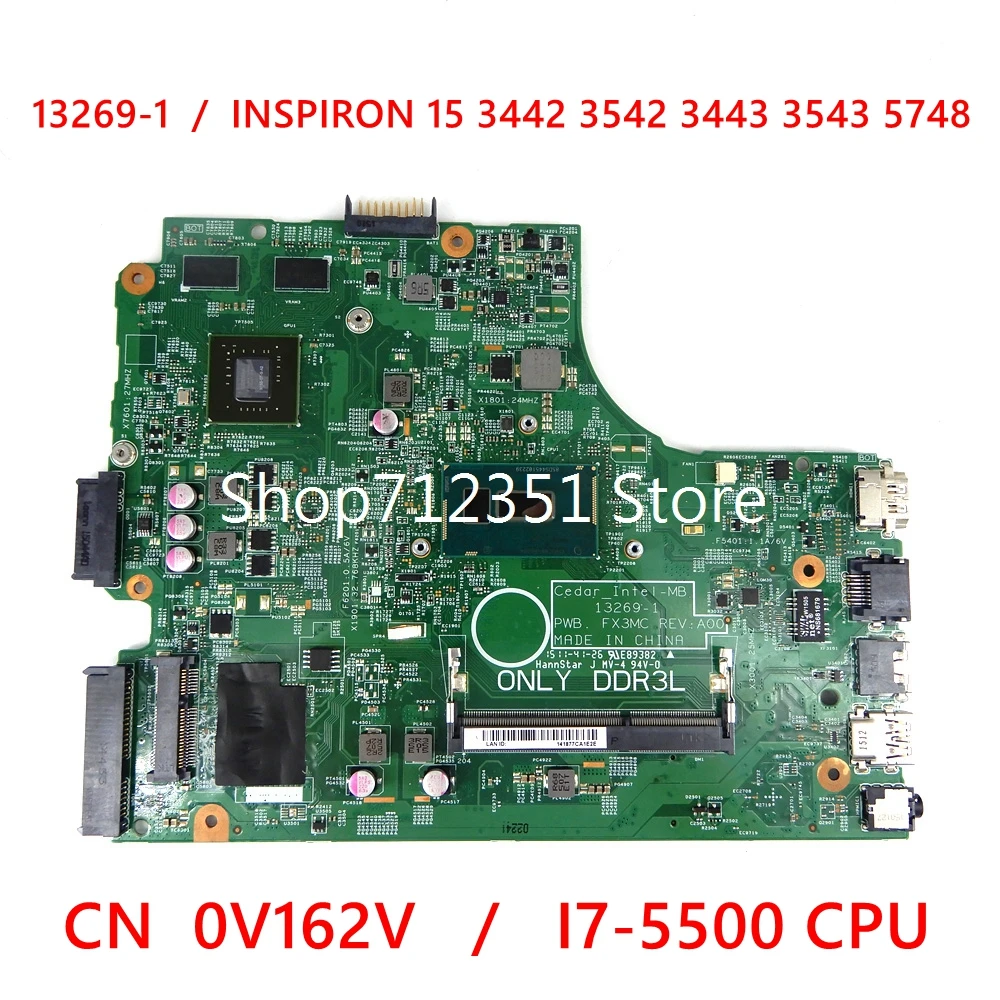 Placa base 13269 1 para portátil DELL INSPIRON 15, 3442, 3542, 3443, 3543, i7 5500CPU, CN, V162V ...