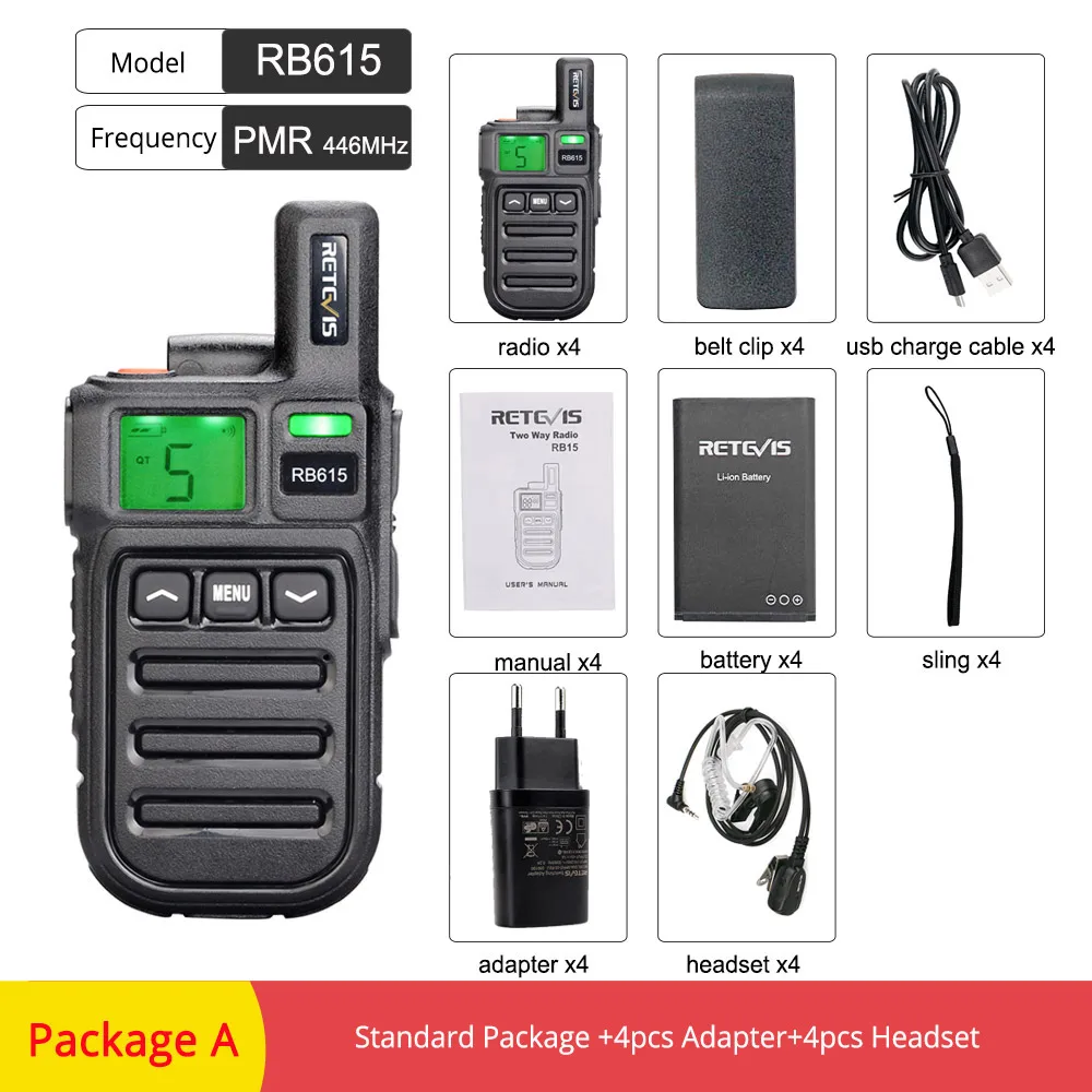 Retevis Rb615 Pmr Frs Mini Walkie Talkie Pmr446 Ptt, 45% OFF