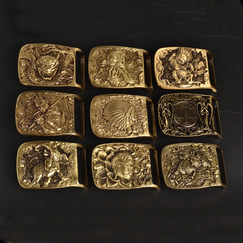 Chinese-Style-Solid-Brass-Belt-Buckle-Fashion-Old-China-Handmade ...