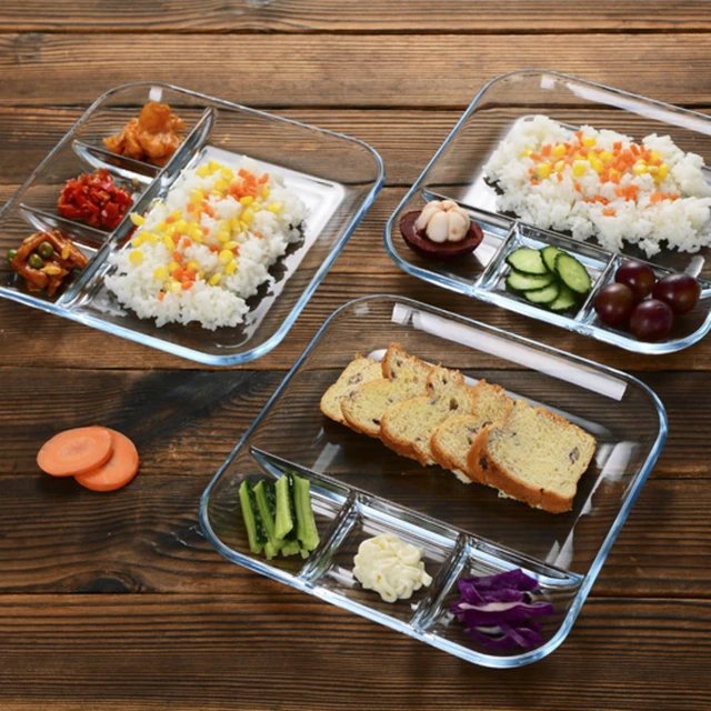 Glass Divided Dinner Plates