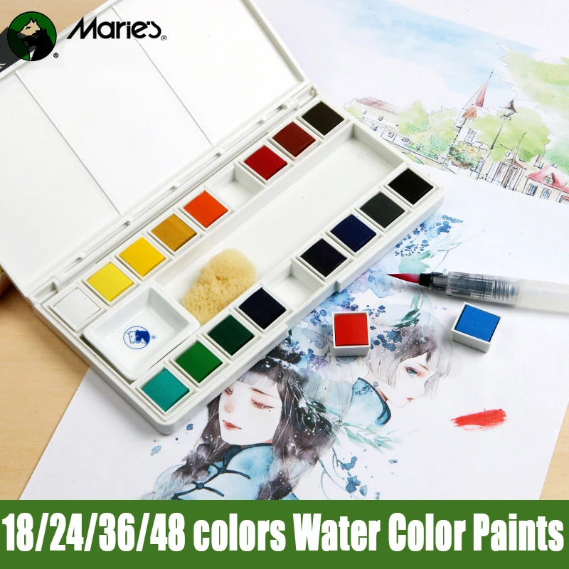 Maries Water Color Oil Paint Set Acuarelas Watercolor Paint With Water ...