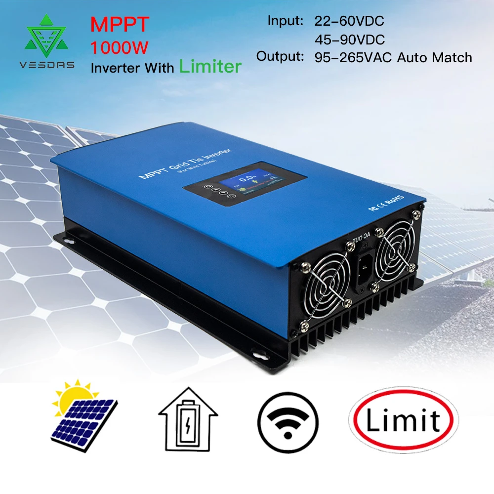 1000w Solar Inverter Grid Tie Mppt Micro Inversor Battery Discharge ...