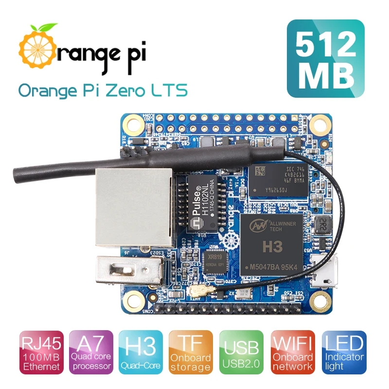 Orange Pi Zero LTS 512MB H3 Quad-Core,Open-Source Single Board Computer, Run Android 4.4, Ubuntu ...