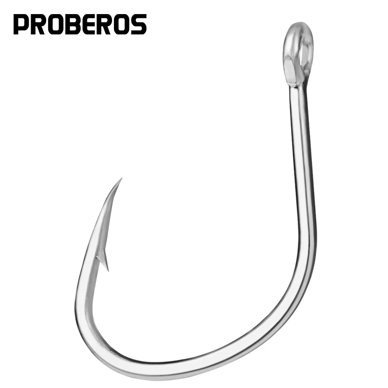 Proberos Saltwater Fishing Hook Matte Tin Single Hooks 1/0#-2/0#-3/0#-4 ...