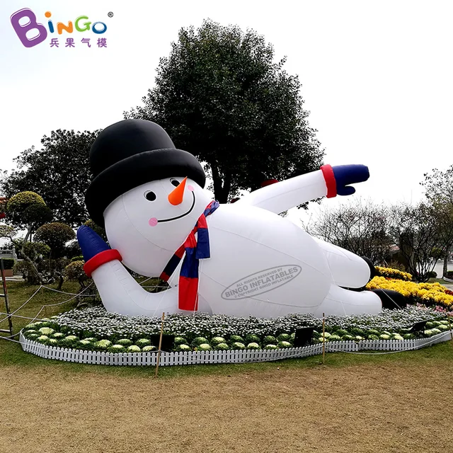 6m inflatable snowman laying down, 20ft giant inflatable snowman for ...