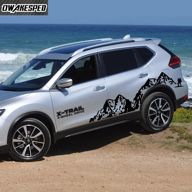 For-Nissan-X-TRAIL-Mountaineering-Sport-Sticker-Car-Body-Door-Side ...