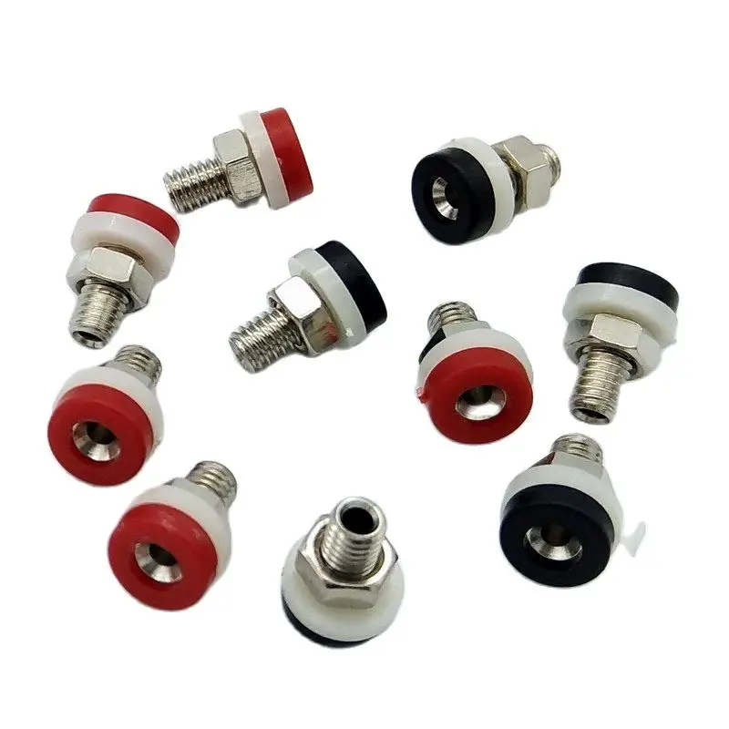 10pcs 2mm Banana Socket Terminal Panel Socket Red And Black Terminals ...