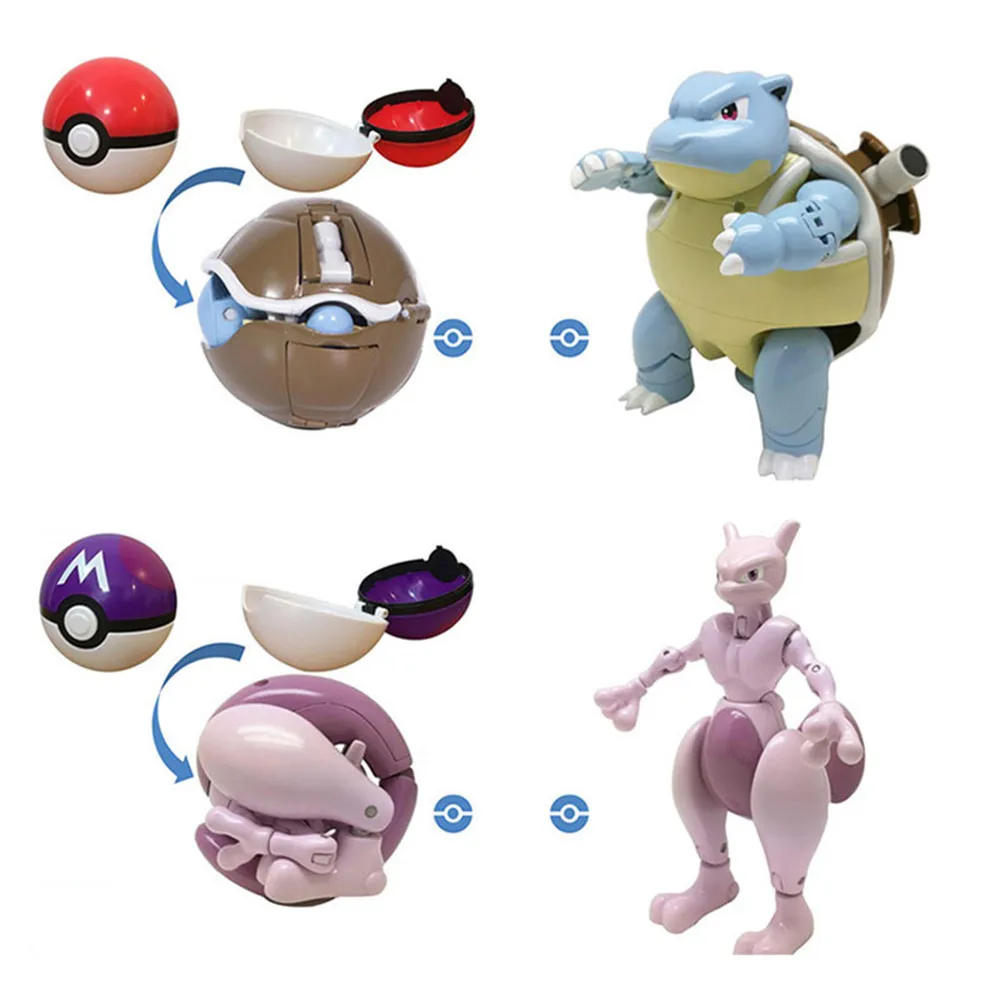 6pcs set Pokemon Pokeballs Transformation Toys For kids PIKACHU ...