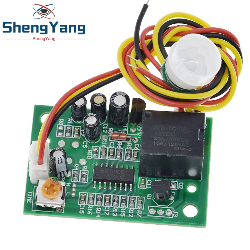 DC 12V PIR IR 초전 적외선 모듈 arduino용, 조정 가능한 릴레이 출력 인체 센서| | - AliExpress