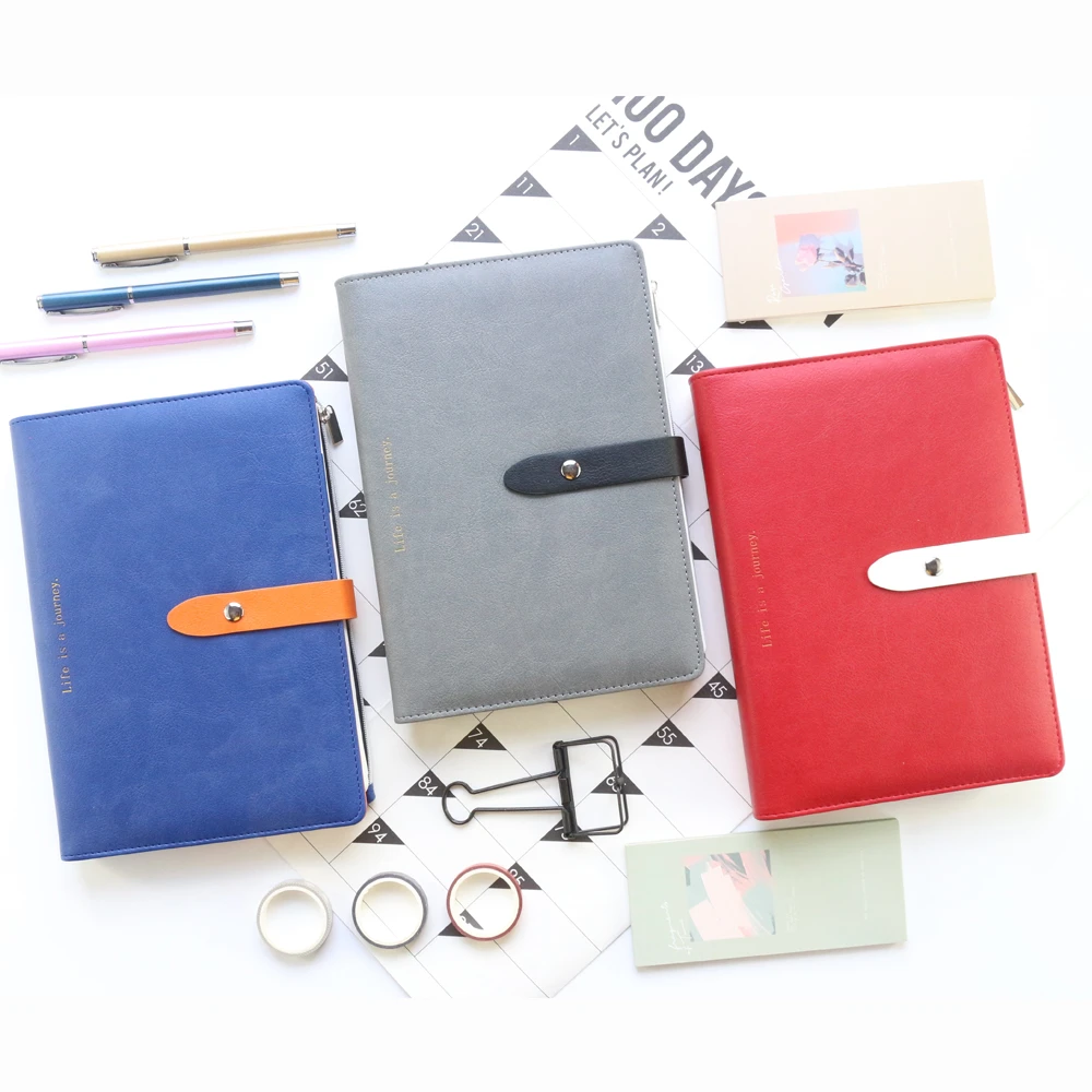 Domikee Classic Leather Office School Loos-leaf Spiral Notebook A5 ...