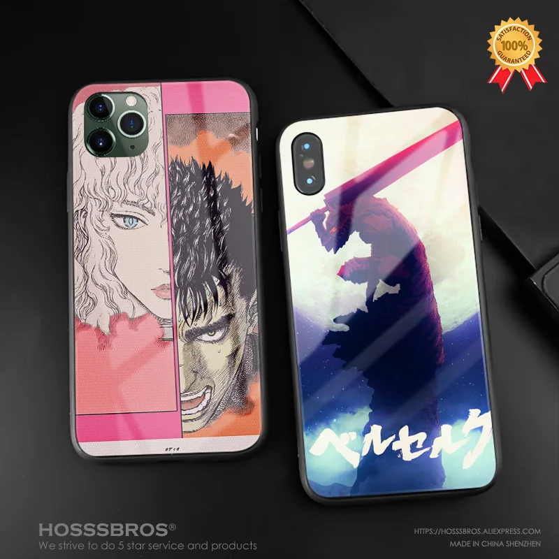 Guts curse mark Berserk Soft Silicone Tempered Glass Phone Case Cover ...