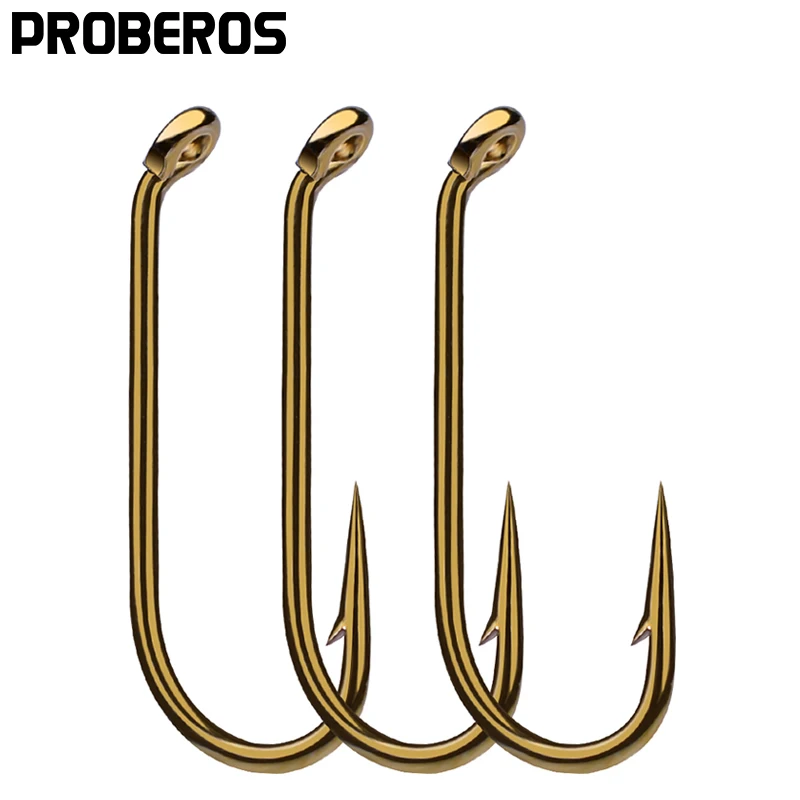 Proberosフライフィッシングフック80000 8/12/14/16サイズ1000ピース/ロットフライフックトラウトサーモンハエ魚フック ...