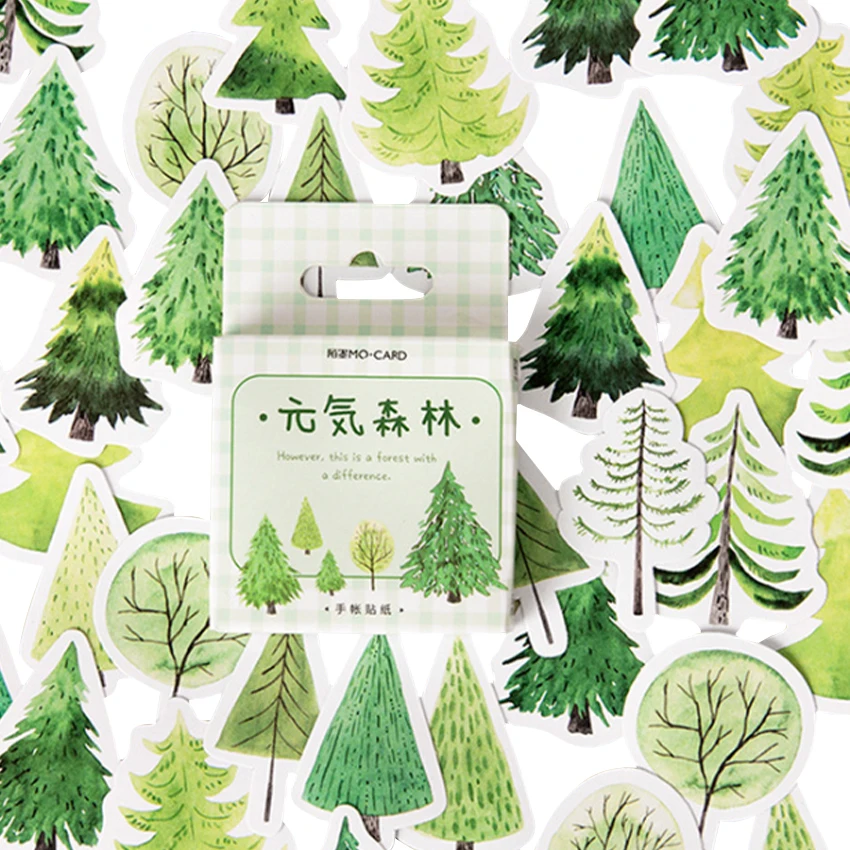 56packs Green Tree Stickers Forest series Sticker pack DIY Diary ...