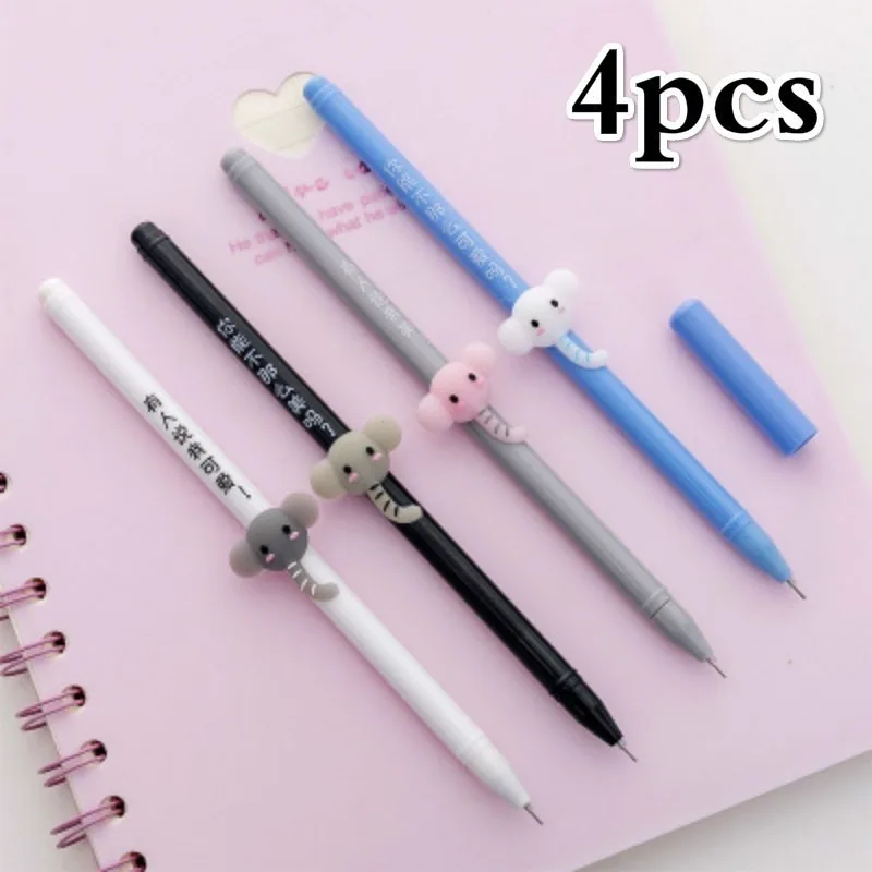 4pcs/set Creative Cartoon Cute Baby Elephant Nose Gel ink Pen Writing ...