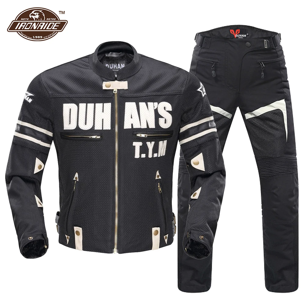 DUHAN-Men-Motorcycle-Jacket-Summer-Motorcycle-Suit-Armor-Anti-fall-Moto ...