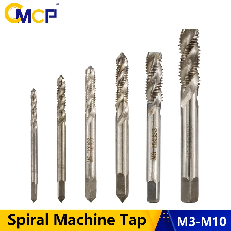 1pc M3 M4 M5 M6 M8 M10 Spiral Machine Tap For Metalworking Hss Metric ...