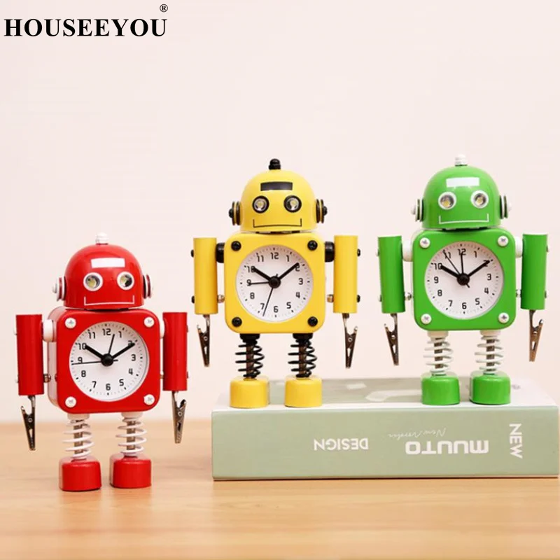 Modern-Home-Decor-Robot-Table-Clocks-3D-Art-Automaton-Alarm-Unique ...