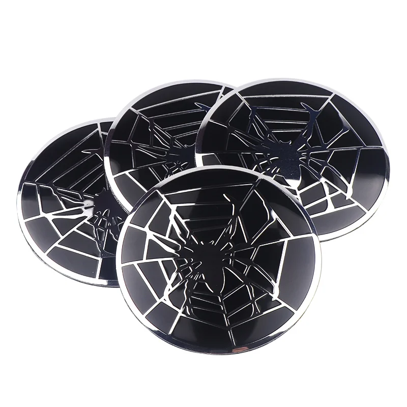 4PCS-SET-Aluminium-Spider-Emblem-Car-Wheel-Hub-Center-Caps-Stickers ...