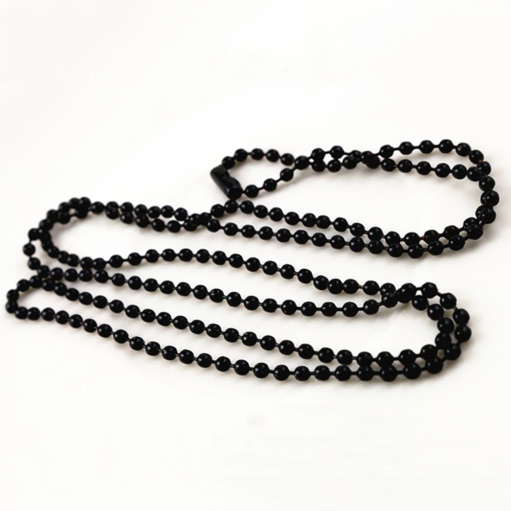 5pcs-2-4mm-Black-Plated-Ball-Beads-Chain-Necklace-Bead-Connector-65cm ...