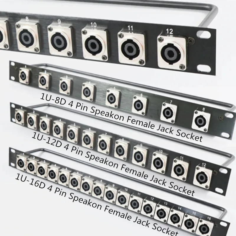 Rack-Patch-Panel-8-12-16-Way-SpeakOn-Chassis-Connnector-1U-Flight-Case ...