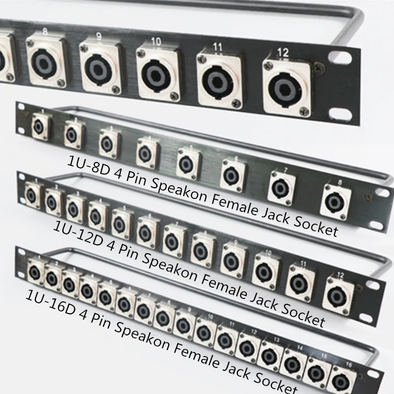 Rack Patch Panel 8 12 16 Way Speakon Chassis Connnector 1u Flight Case ...