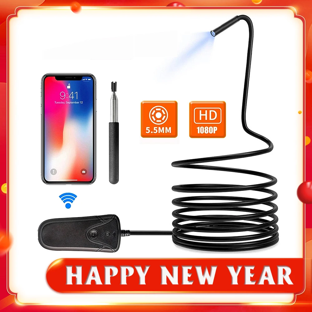 Antscope 1080P HD Telescoping Wifi Endoscope Camera 5.5mm Semi Rigid ...