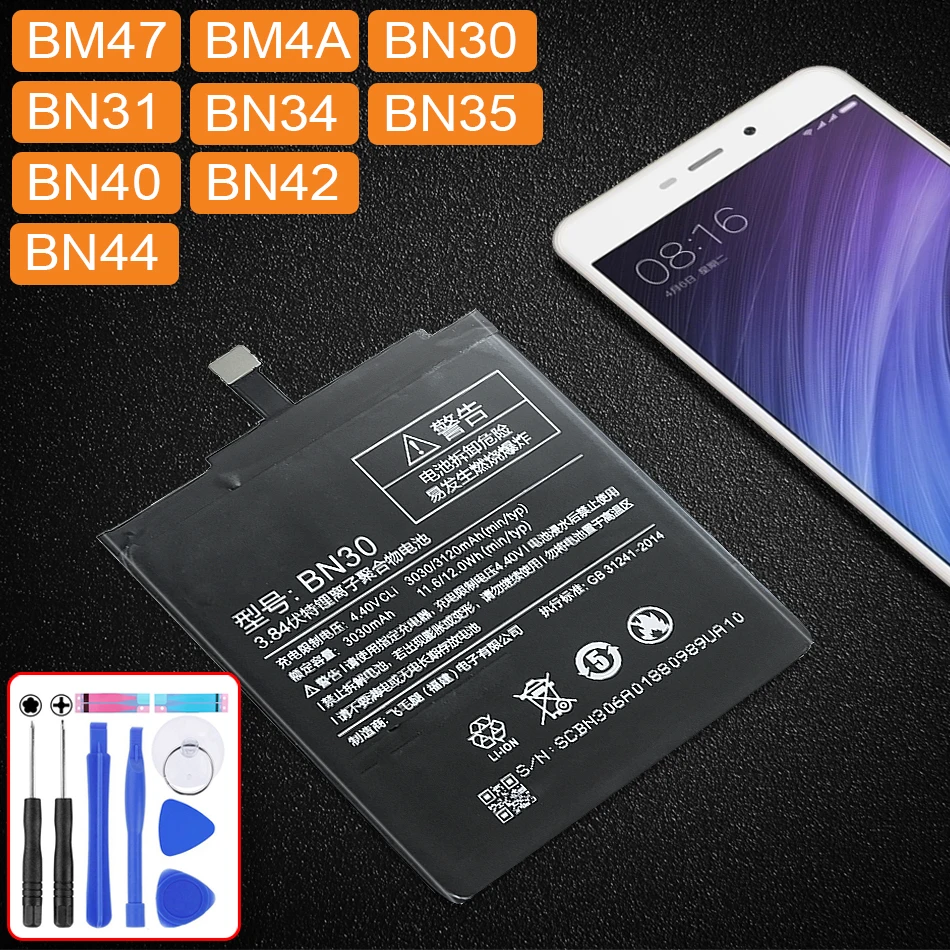 Xiaomi Redmi 3 3S 3X 4 4A 4X 5 5A 5 Plus Pro 프라임 배터리, BM47 BM4A BN30 ...