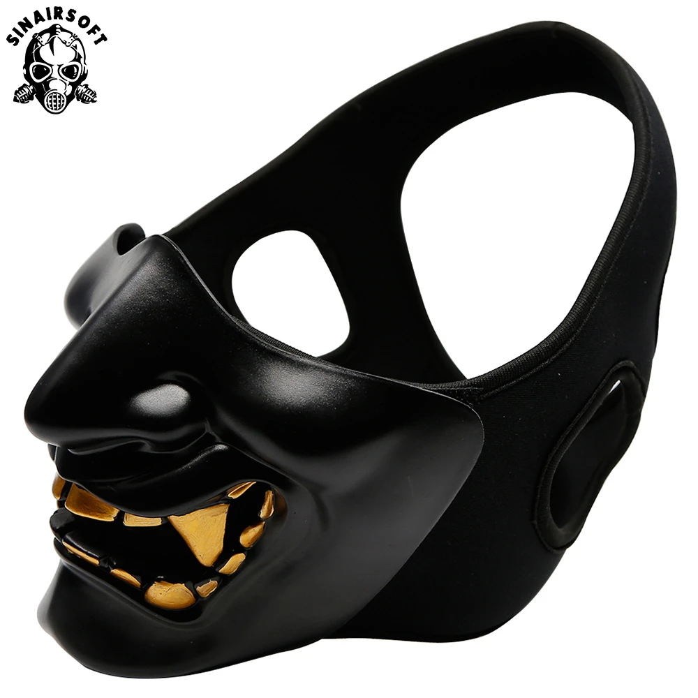 Airsoft-Paintball-Military-Tactical-Prajna-Half-Face-Mask-Samurai ...