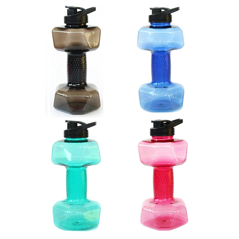 550/1500/2200ML Sports Water Bottles Fitness Dumbbell Leakproof ...