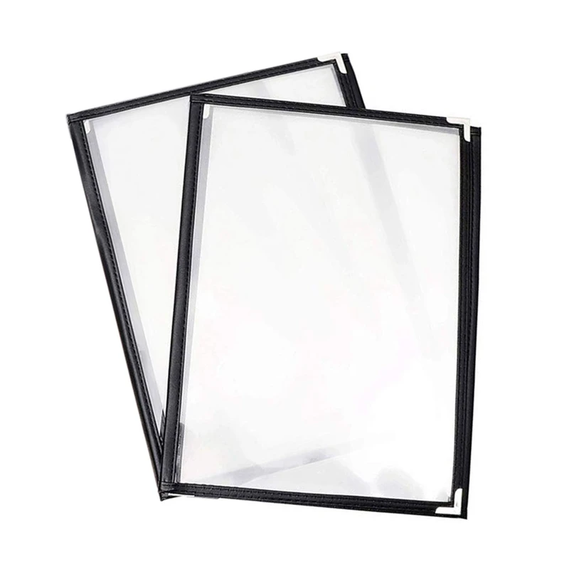 2Pcs Transparent Restaurant Menu Covers For A4 Size Book Style Cafe Bar 2pcs-transparent-restaurant-menu-covers-for-a4-size-book-style-cafe-bar