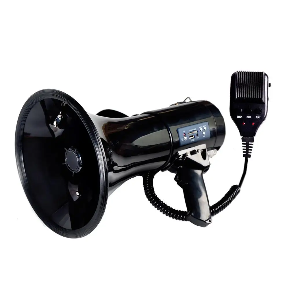 50 Watt Power Portable Megaphone Speaker Bullhorn Voice And Siren Alarm ...