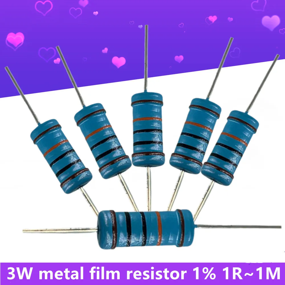 1 Pcak 1r~1m Ohm Resistance 1% Metal Film Resistors Assorted Kit 121 ...