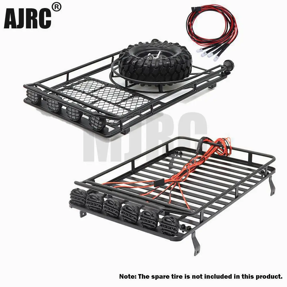 Metal-roof-rack-with-4-LED-lights-for-1-10-RC-Rock-Crawler-SCX10-II ...