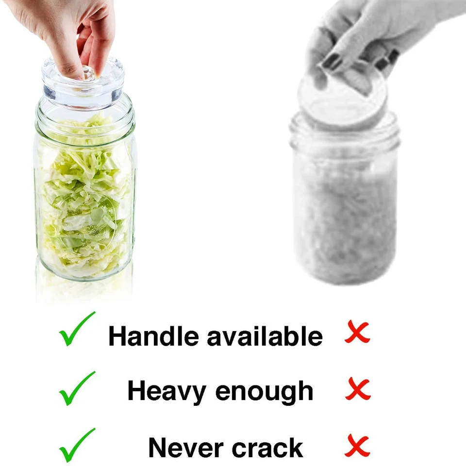 Garlic Press Nourished Essentials Glass Fermentation Weights, Grooved ...