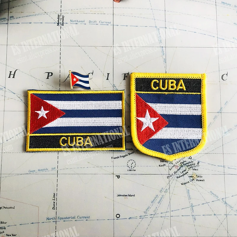 Cuba Flag Clothes | Badges Flag Cuba | Cuba Flag Patches | Badge Shield | Us Cuba - Flag ...
