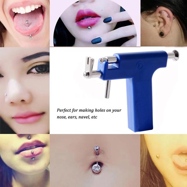 Professional Safety Ear Piercing Gun Set Nose Ear Navel Stainless Steel ...