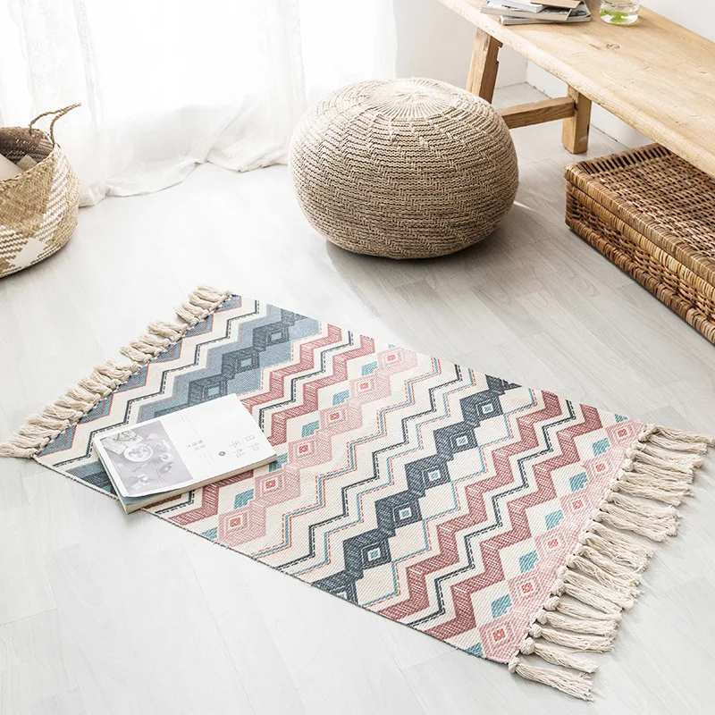 Nordic-minimalist-cotton-and-linen-small-fresh-floor-mats-living-room ...